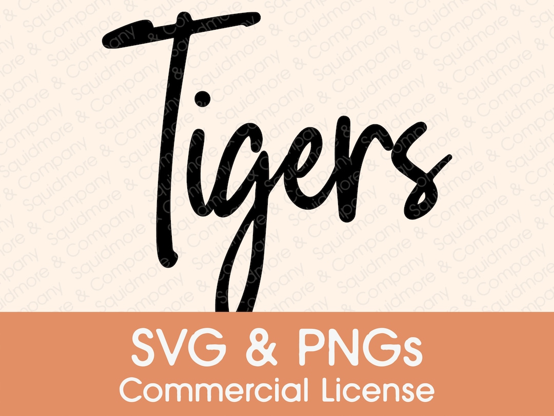 Tigers PNG SVG // Minimalist School Spirit // Game Day Design // Canva Compatible // Print-ready ...