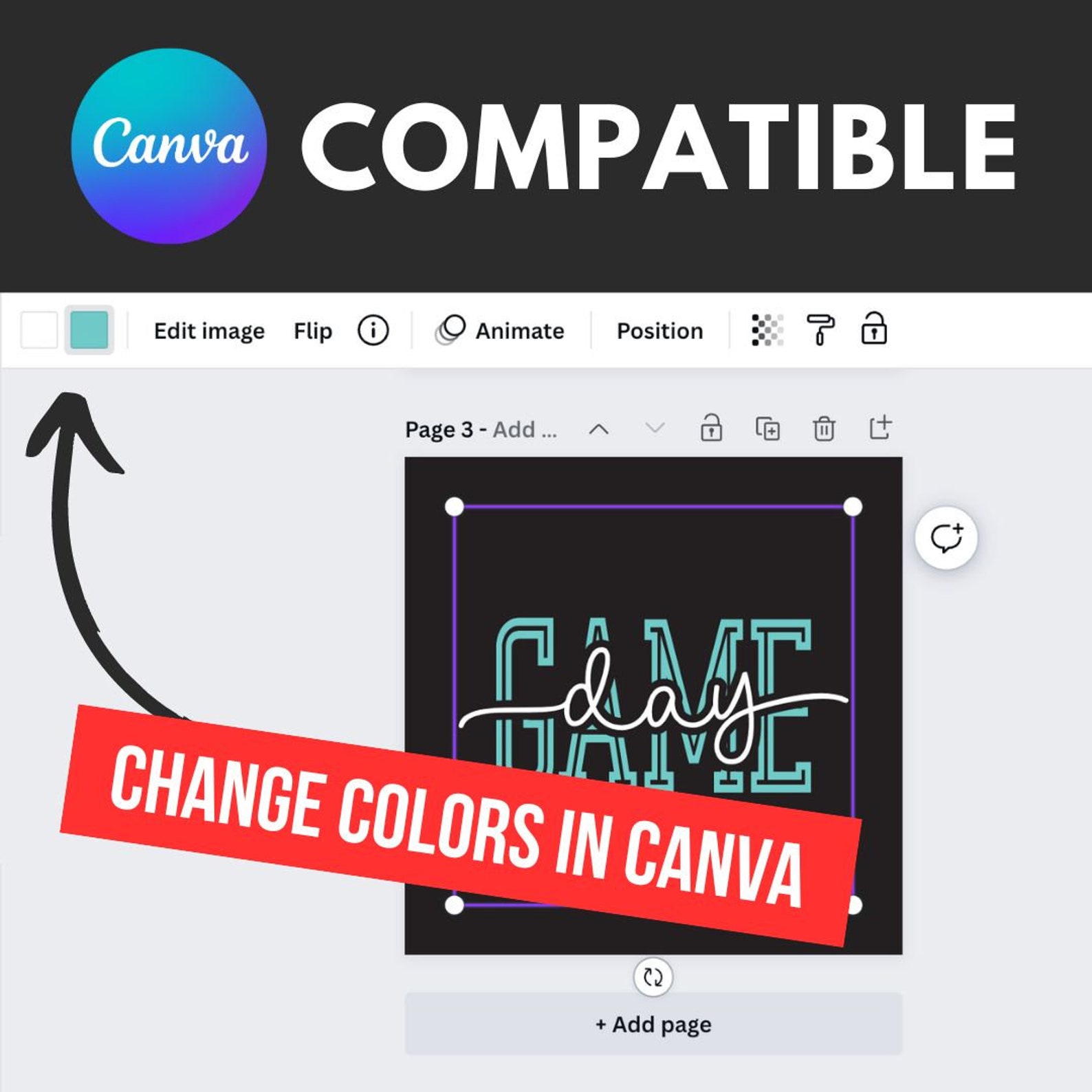 Game Day - Custom Team Colors // Canva Compatible SVG // Print-ready ...