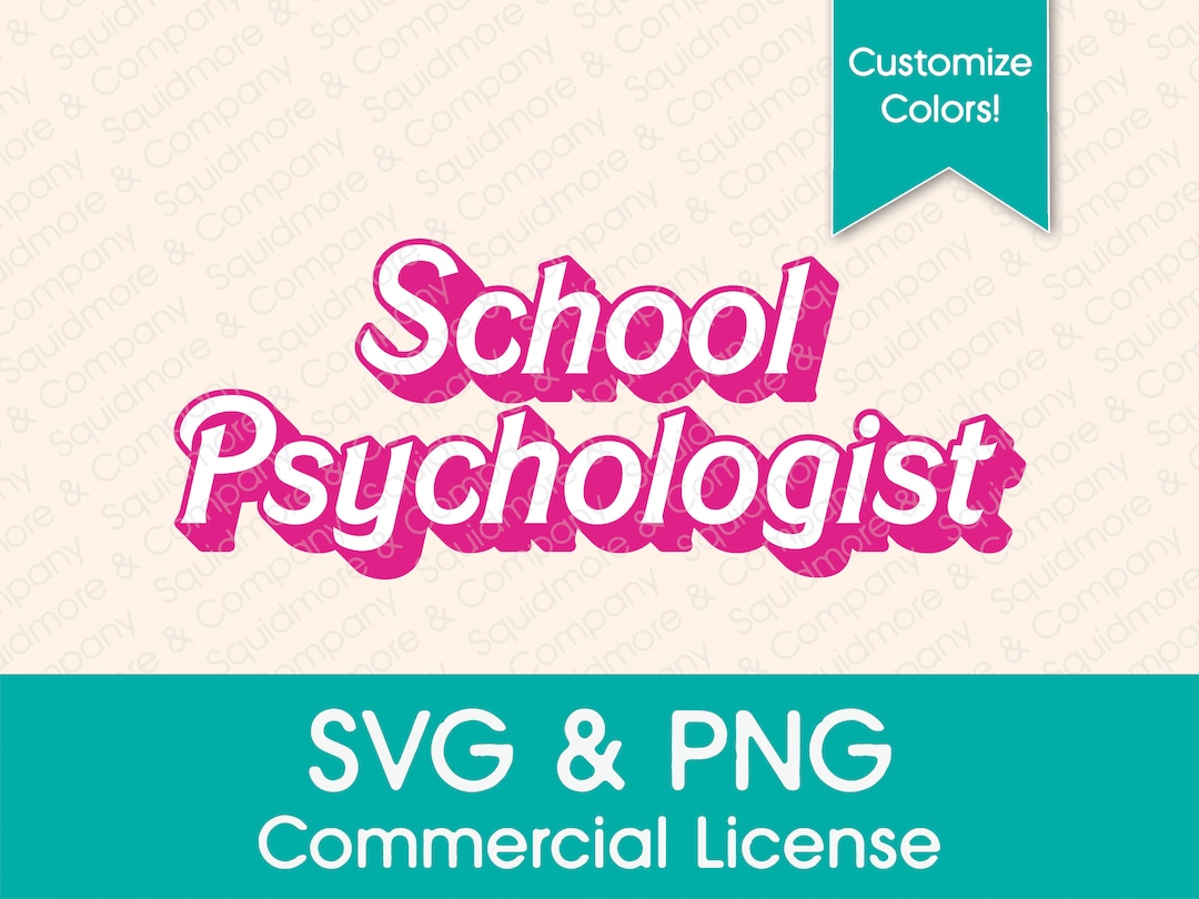 School Psychologist PNG SVG // Hot Pink Doll Font 3D Drop Shadow ...