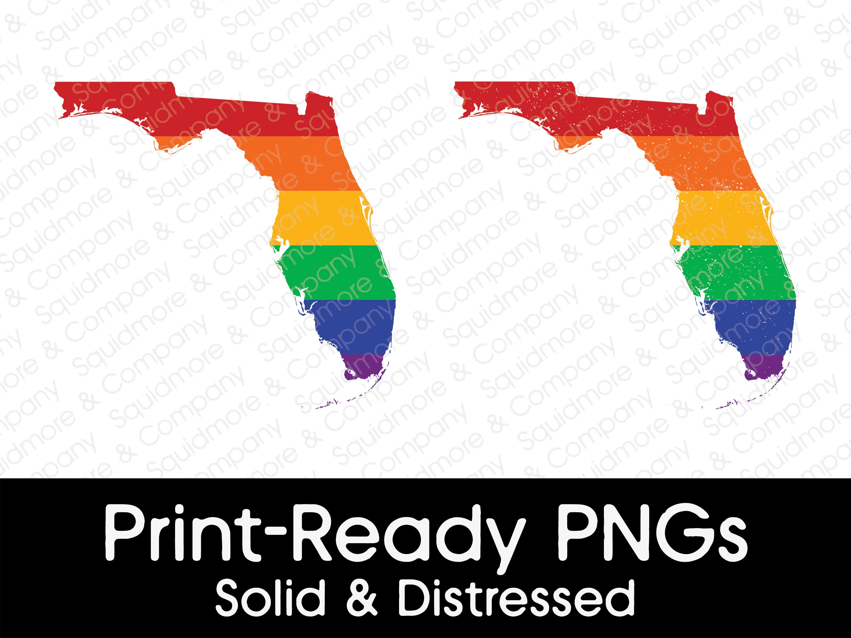 Rainbow Florida Silhouette // Gay Pride Striped Flag // Canva ...