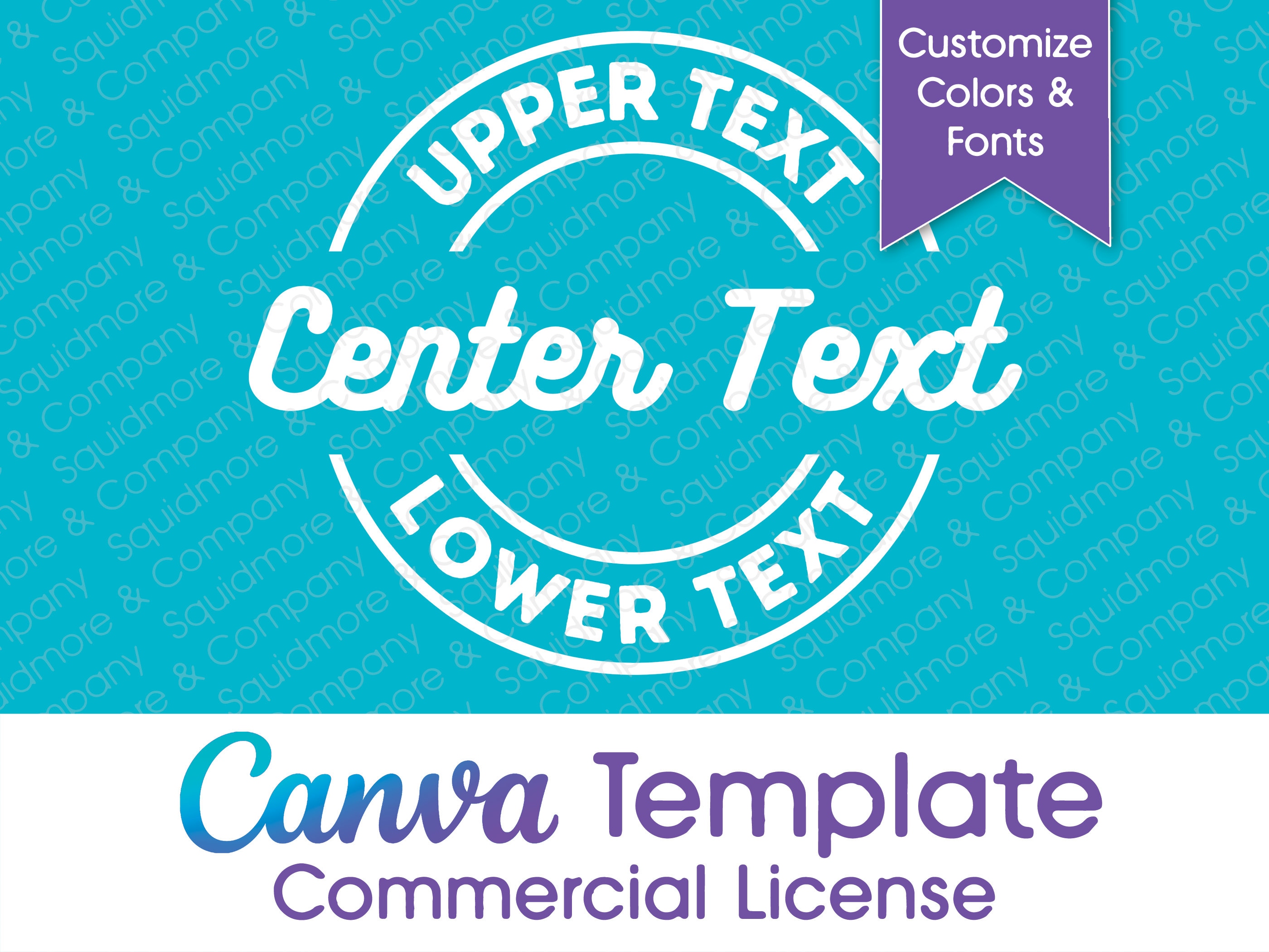 Editable Canva Template - Double Circle Text Typographic Design - Upper ...