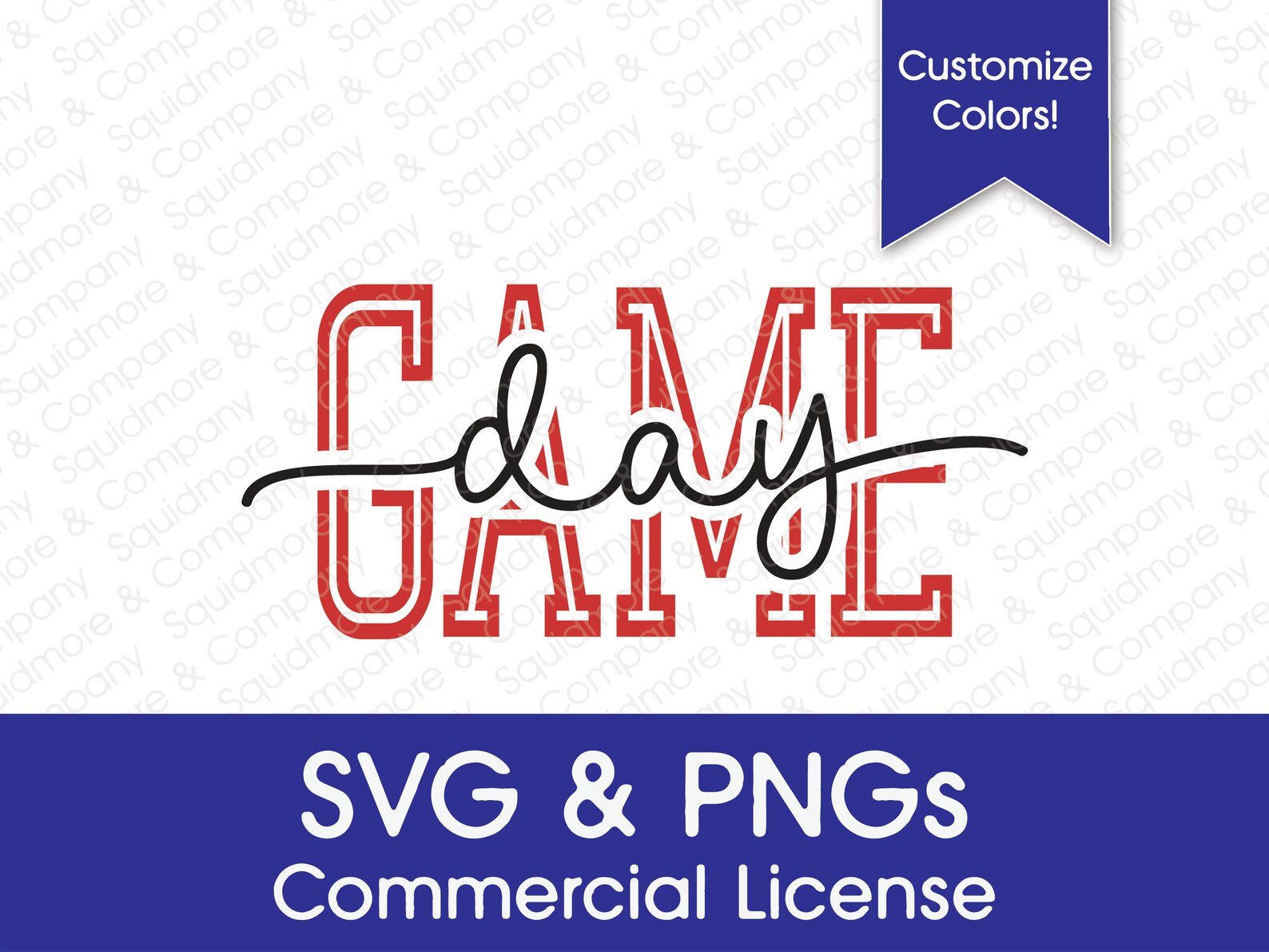 Game Day - Custom Team Colors // Canva Compatible SVG // Print-ready ...