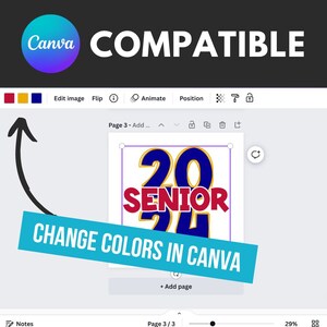 Senior 2024 Sketch Font // Class Colors // Canva Compatible SVG ...