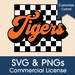Tigers Retro Checkered Square // Game Day Design // Canva Compatible Svgs // Print-ready ...