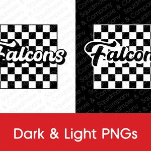 Falcons PNG SVG // Retro Checkered Square // Game Day Design // Canva ...