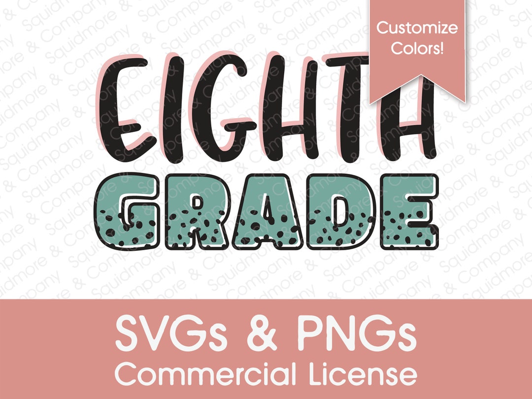 Sixth Grade PNG SVG // Cheetah Spots Polka Dots // Canva // 6th Grade ...
