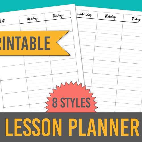 Digital Lesson Planner Printable for Teachers | Etsy
