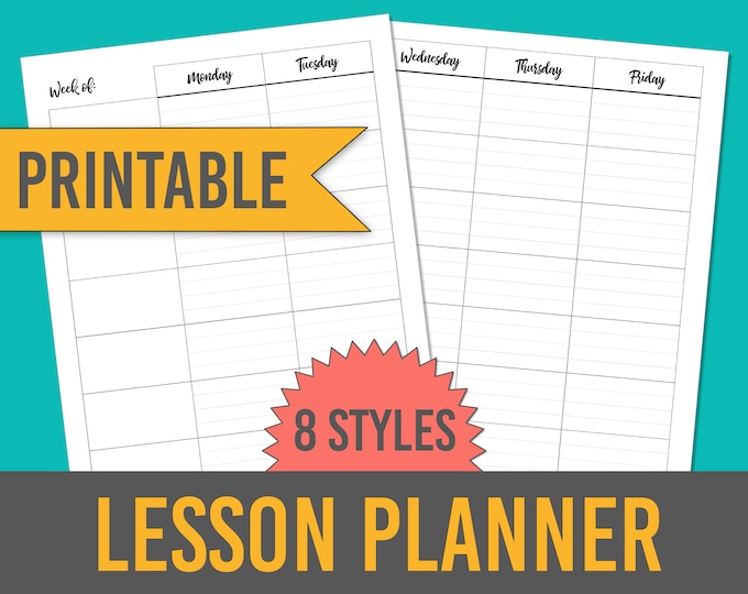 Digital Lesson Planner Printable for Teachers - Etsy