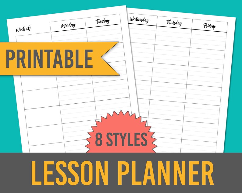 Digital Lesson Planner Printable for Teachers - Etsy