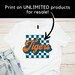 Tigers Retro Checkered Square // Game Day Design // Canva Compatible Svgs // Print-ready ...