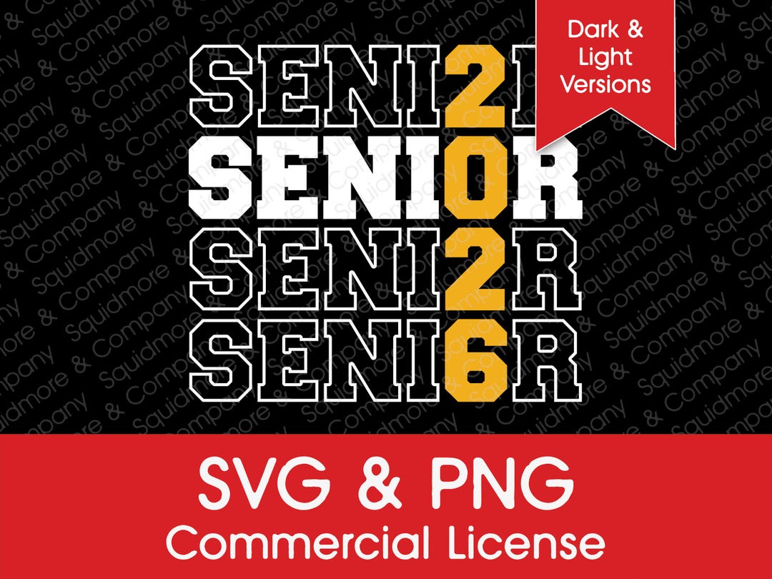 Senior 2026 Stacked Font // Class Colors // Canva Compatible SVG ...