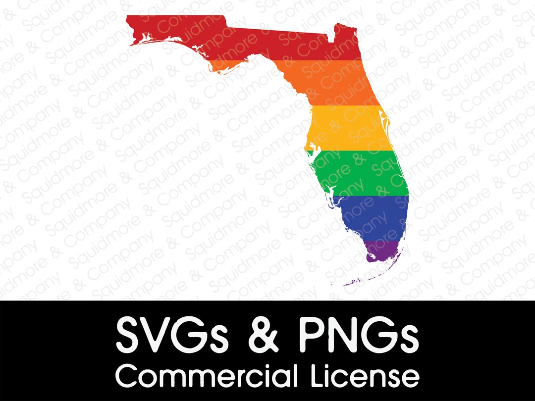 Rainbow Florida Silhouette // Gay Pride Striped Flag // Canva ...