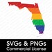 Rainbow Florida Silhouette // Gay Pride Striped Flag // Canva ...
