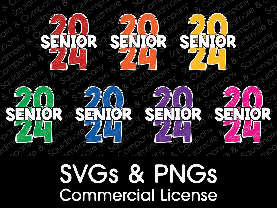 Senior 2024 Sketch Font // Class Colors // Canva Compatible SVG ...