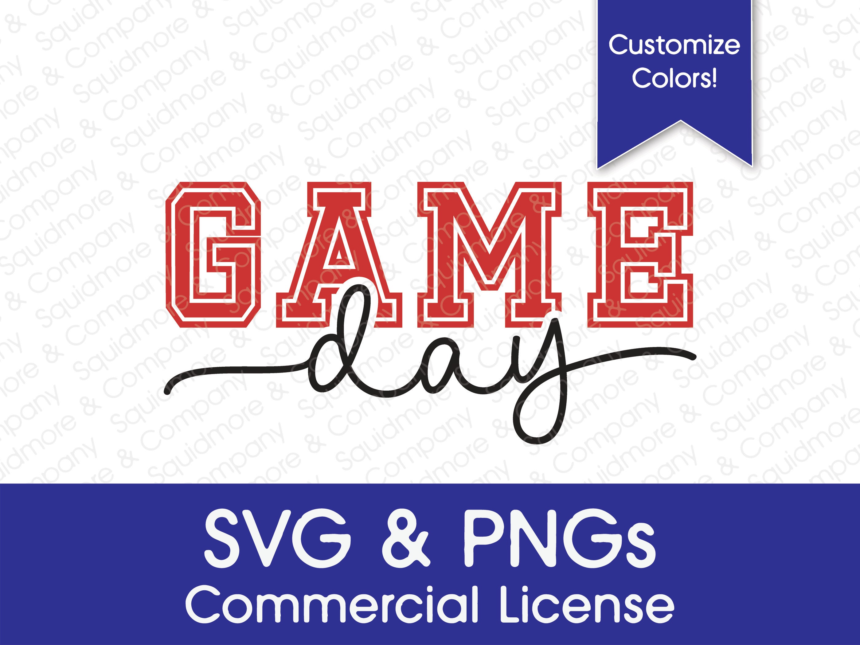 Game Day - Custom Team Colors // Canva Compatible SVG // Print-ready ...