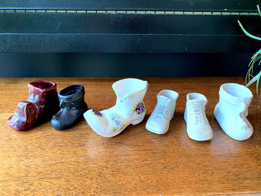 Vintage Miniature Shoe Collection LOT of 6 Porcelain Ceramic Baby ...