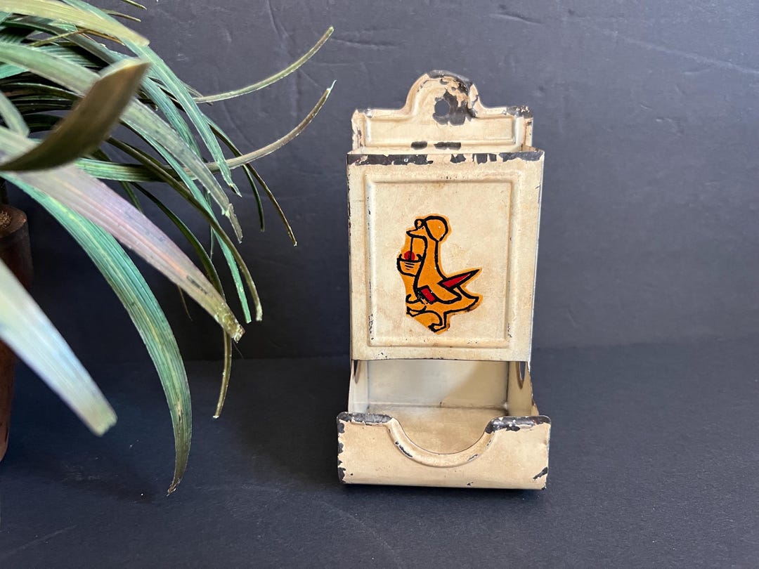 Vintage Match Safe Matchstick Holder Lady Tose Garden Farmhouse Kitchen ...