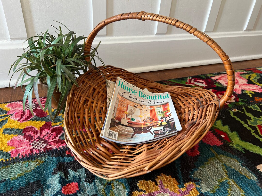 Gathering Harvest Basket Large Vintage Basket With Handle Hearth ...