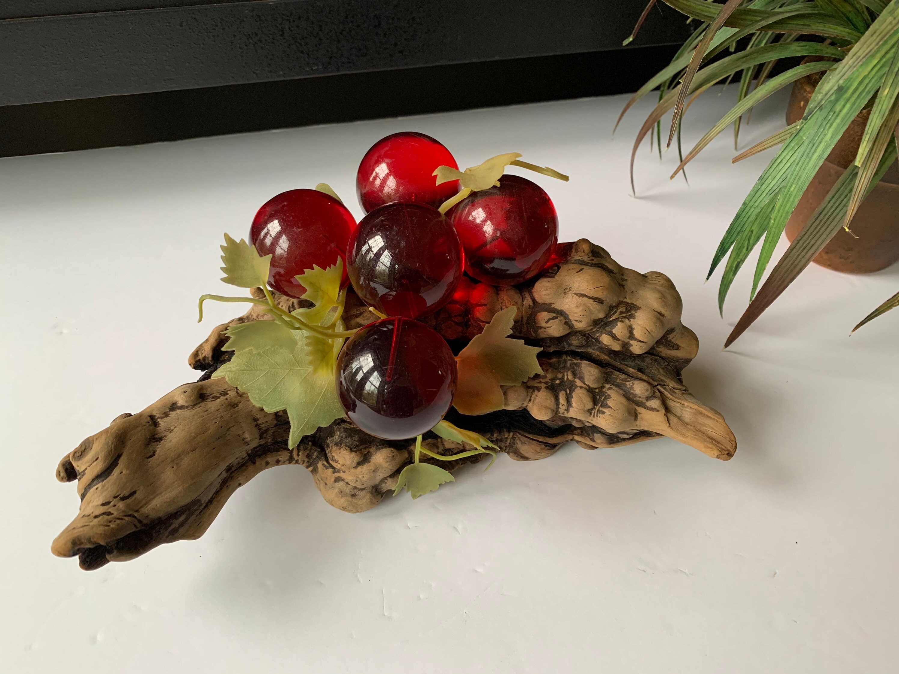 Lucite Grape Cluster Burl Wood Vintage Mid Century Modern MCM | Etsy