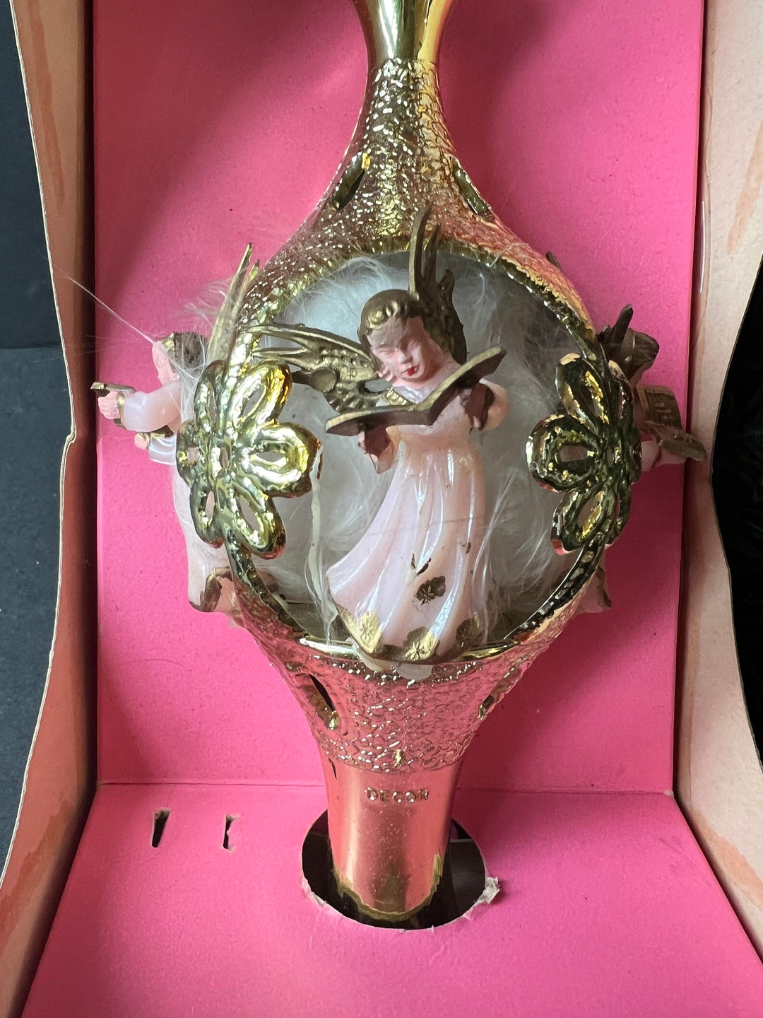 Jewel Brite Tree Topper Silver With Angel Figures and Angel Hair ...