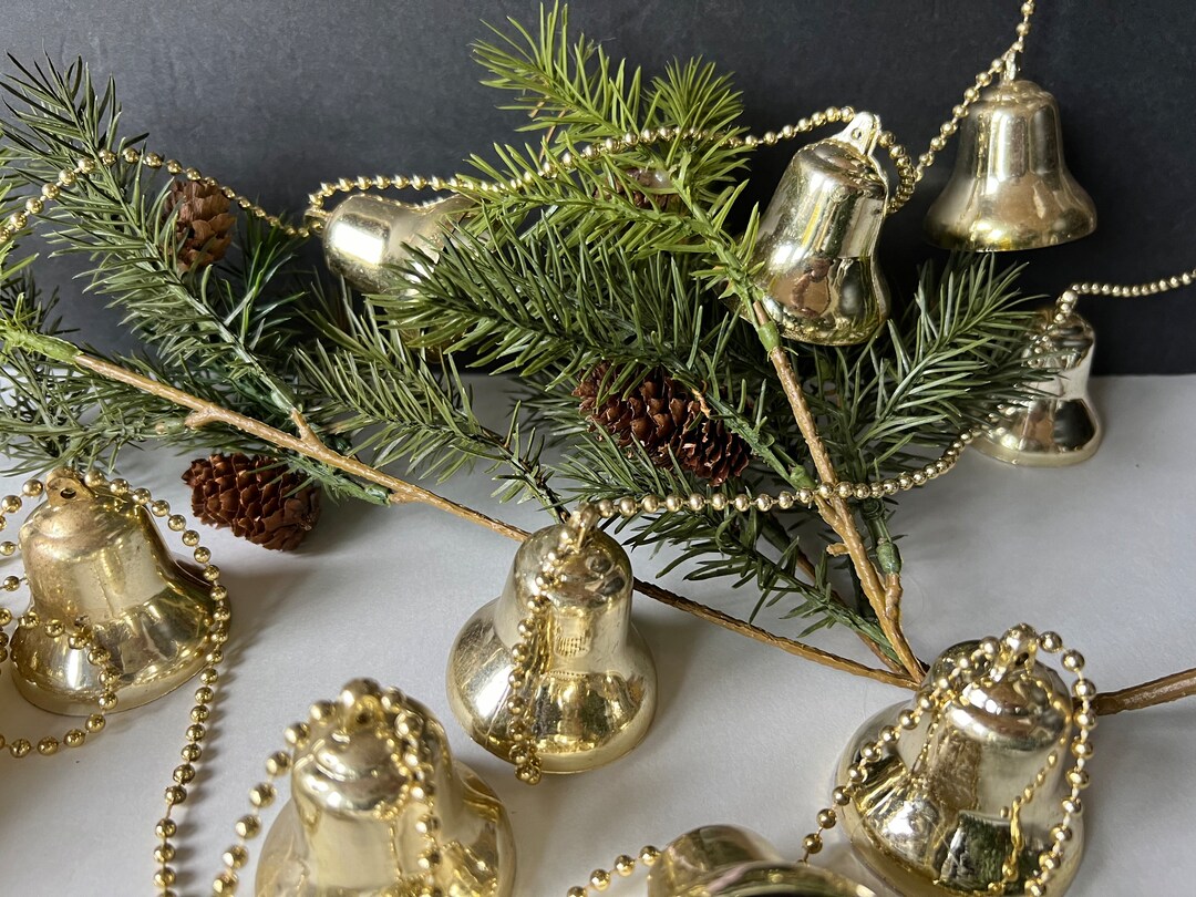 Vintage Plastic Bell Garland Gold 2 Strands 16 Feet Decorative Bells - Etsy