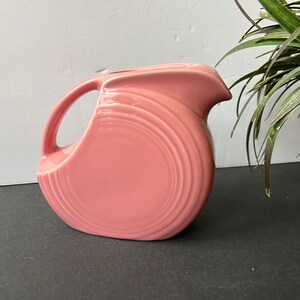 Pink Fiesta Ware Disc Pitcher Small Collectible Beverage Vintage Juice ...