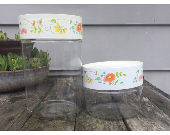 Pyrex Canister Set White Wildflower / Flower Vintage Retro - Etsy
