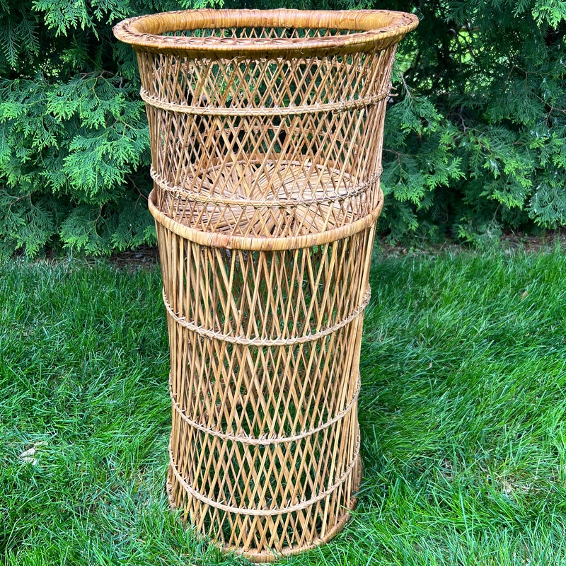 Tall Wicker Planter - Etsy