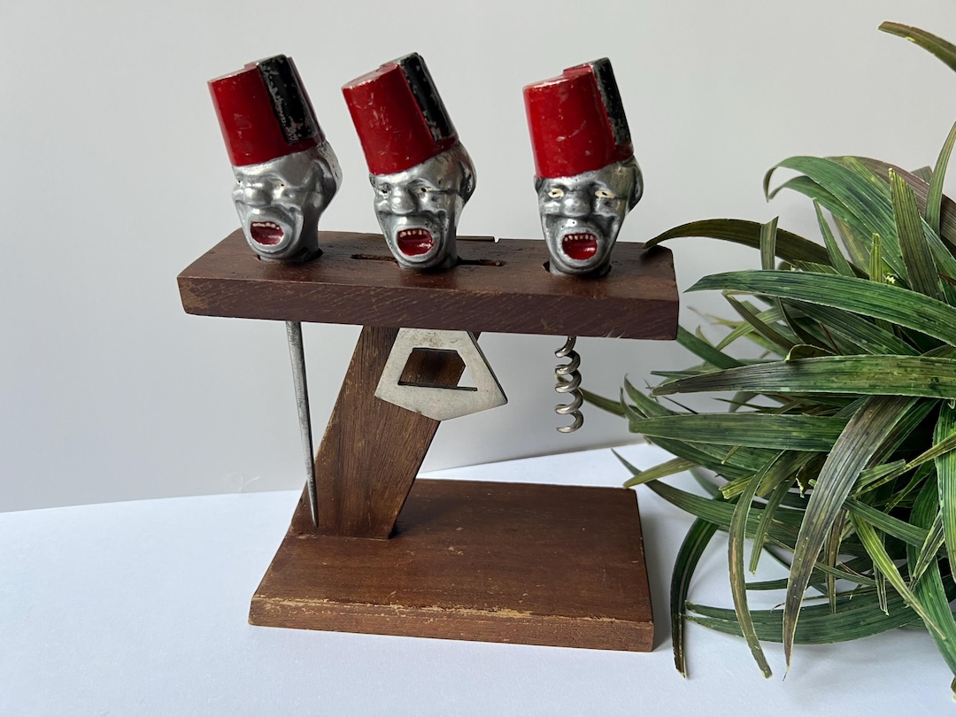 Vintage Shriner Figural Bar Tool Set Collectible “fez” Bartender Tools ...