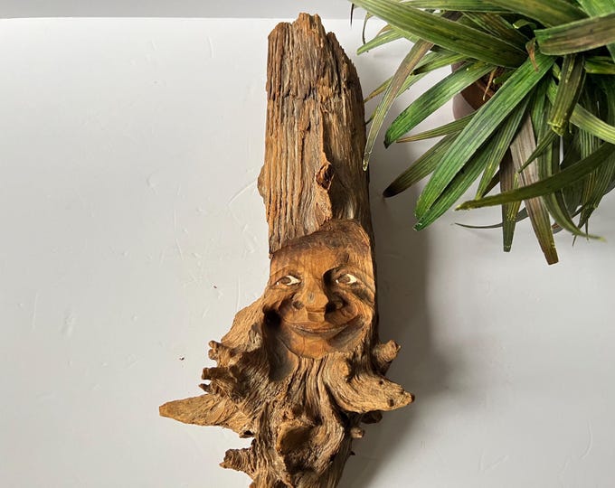 Old Man in the Woods Hand Carved Troll Tree Driftwood Decirative Garden ...
