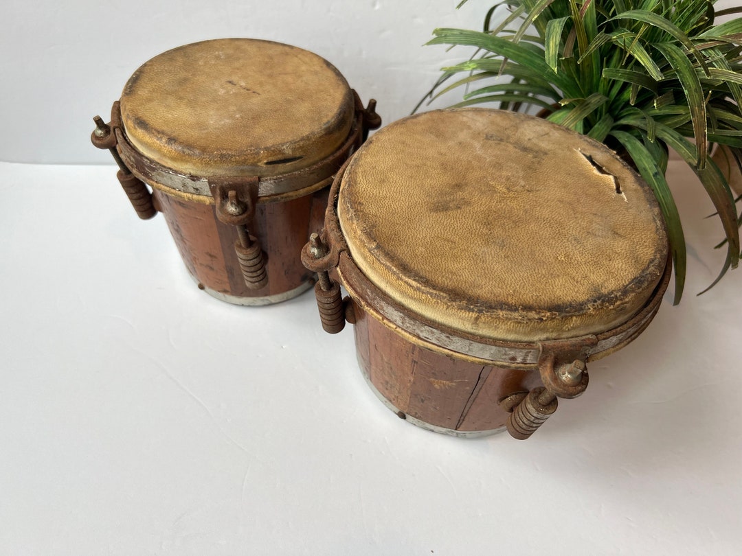 Wood Bongo Drums Musical Instrument for Display Authentic Drums ...