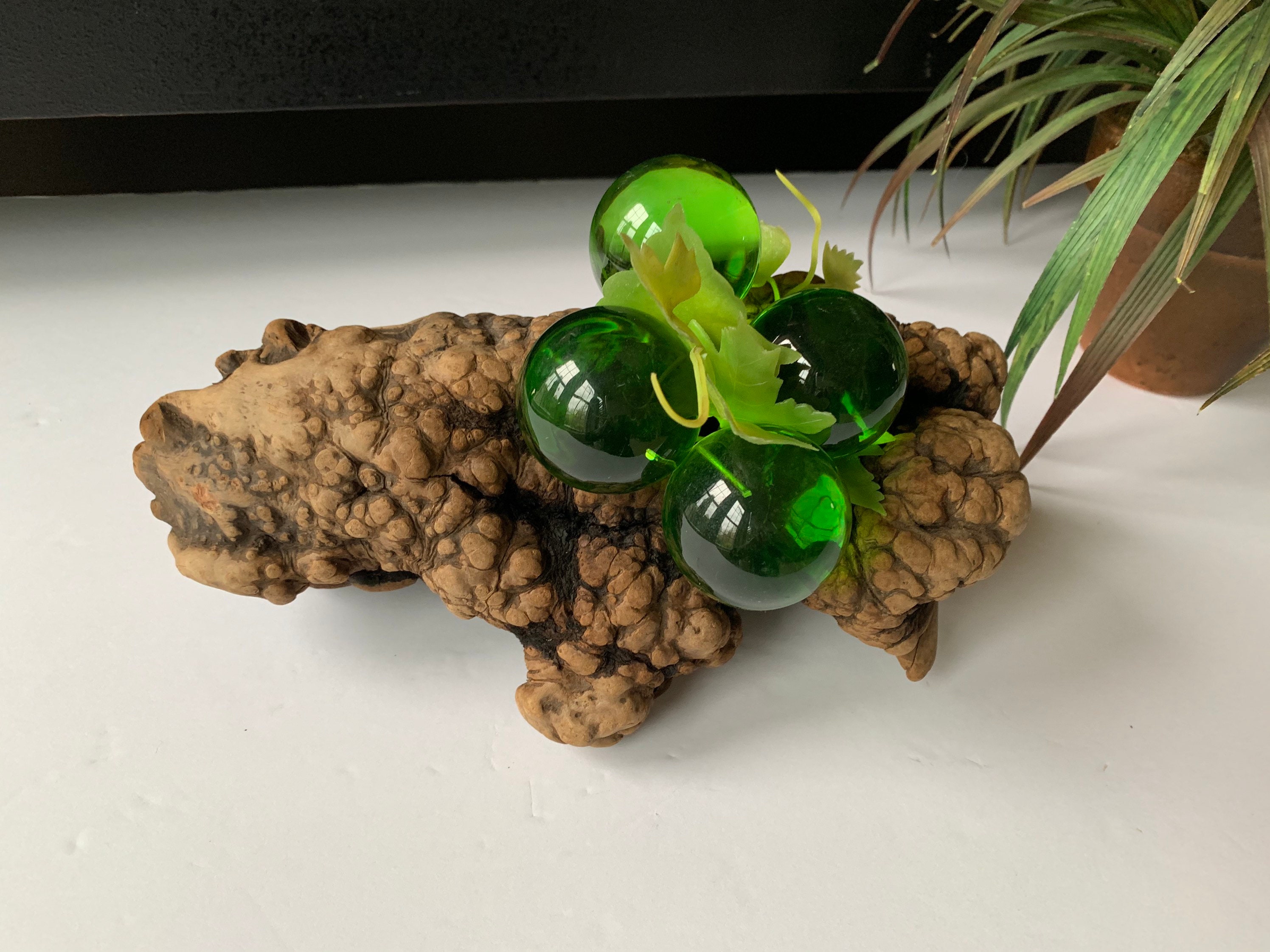 Lucite Grape Cluster Burl Wood Vintage Mid Century Modern MCM | Etsy