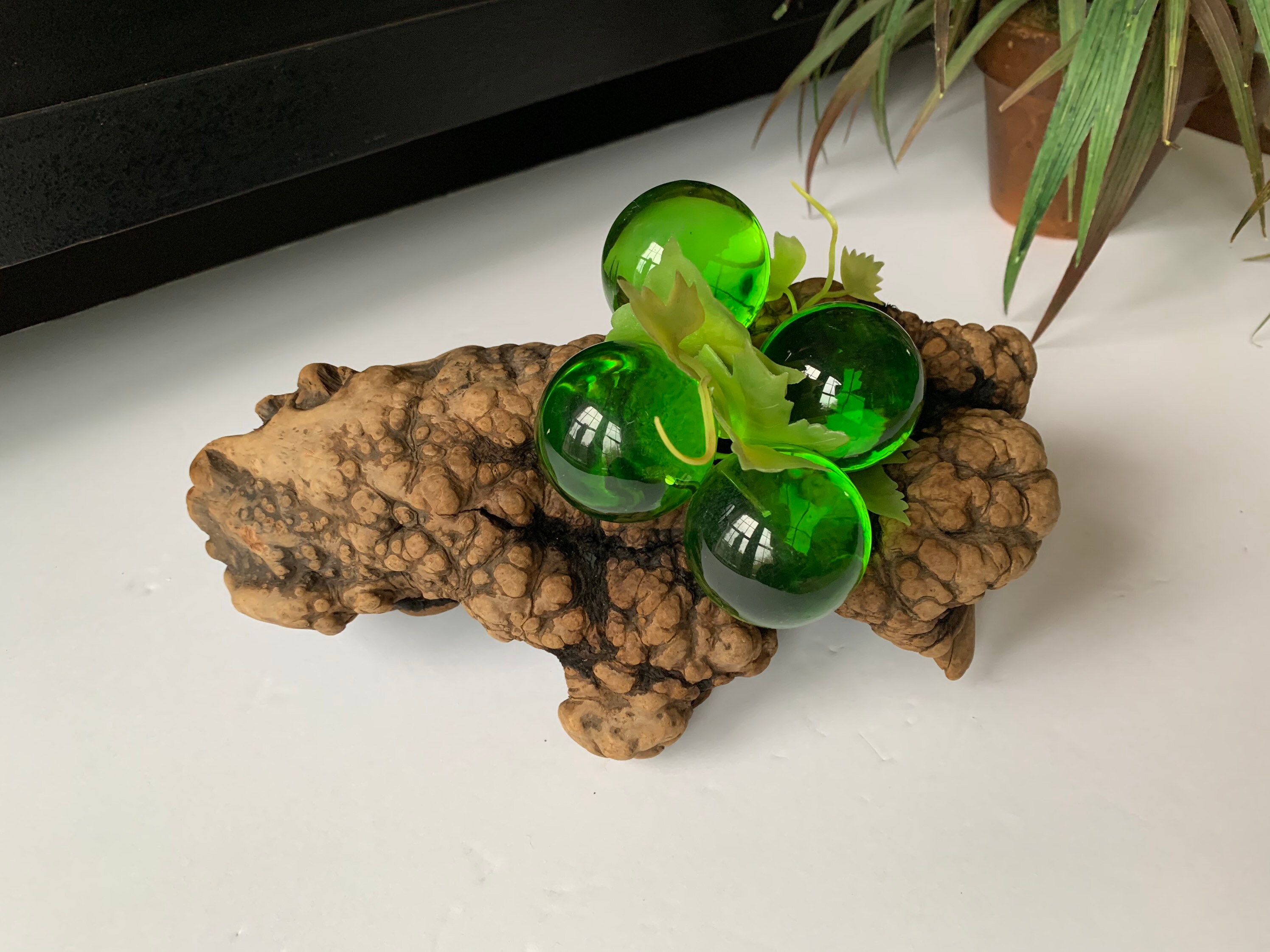 Lucite Grape Cluster Burl Wood Vintage Mid Century Modern MCM | Etsy