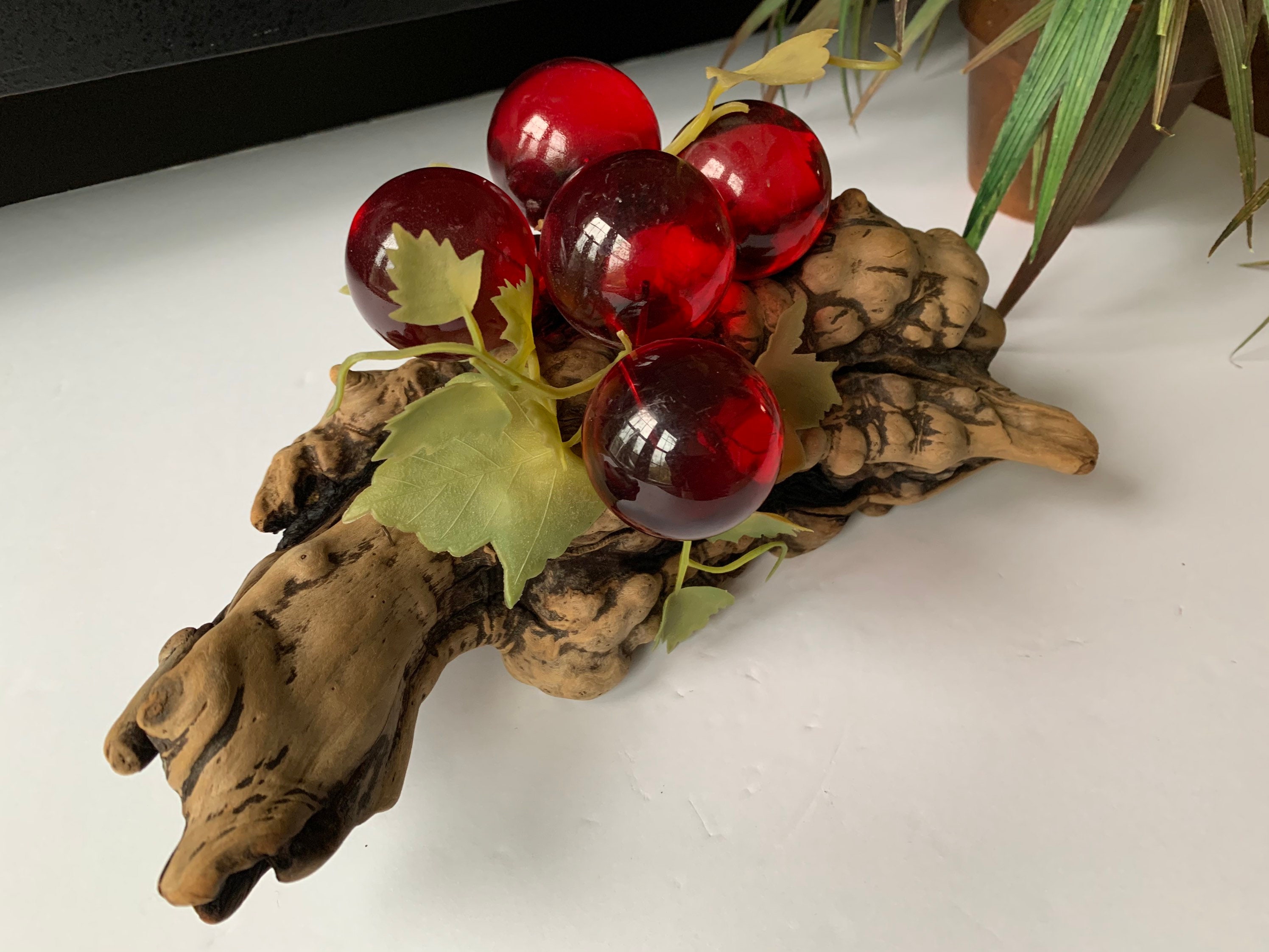 Lucite Grape Cluster Burl Wood Vintage Mid Century Modern MCM | Etsy