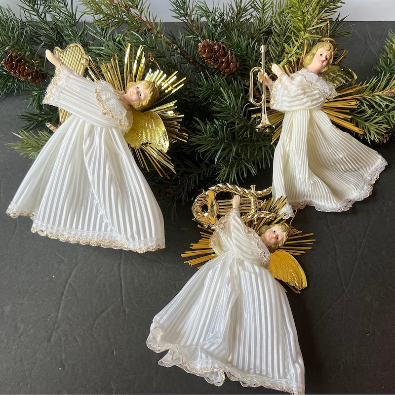Gold Angel Ornaments - Etsy