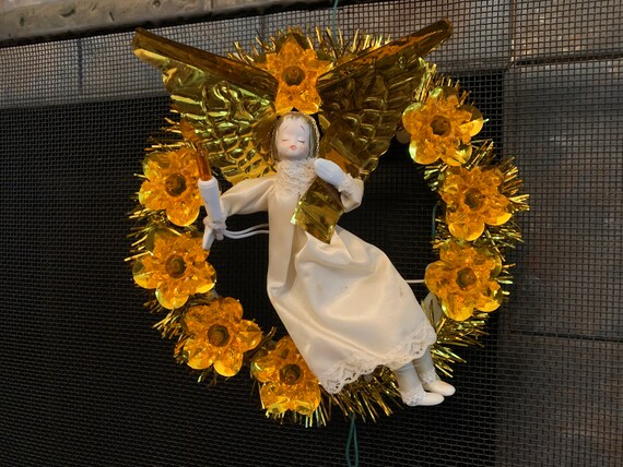 Angel Tree Topper Lighted Tree Decoration Angel Centerpiece | Etsy