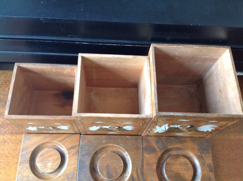 Vintage Chicken Canisters Wood Storage Container Vintage | Etsy