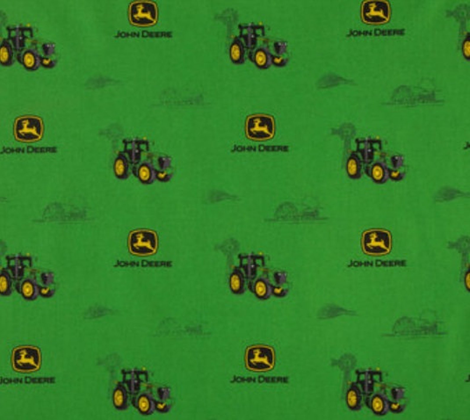 John Deere Green Tractor Fabric Farming Fabric Green Tractor - Etsy