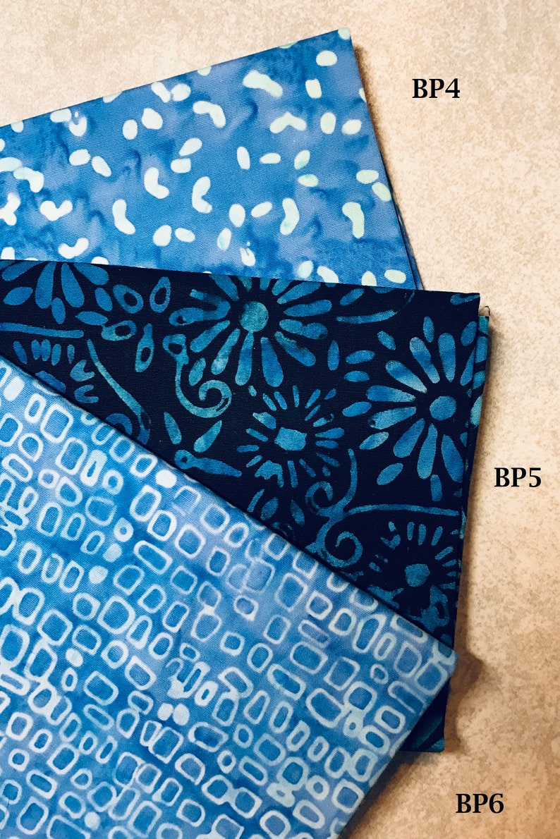 Blue Batik Fabrics Purple Batik Colorful Batik Fat Quarters | Etsy