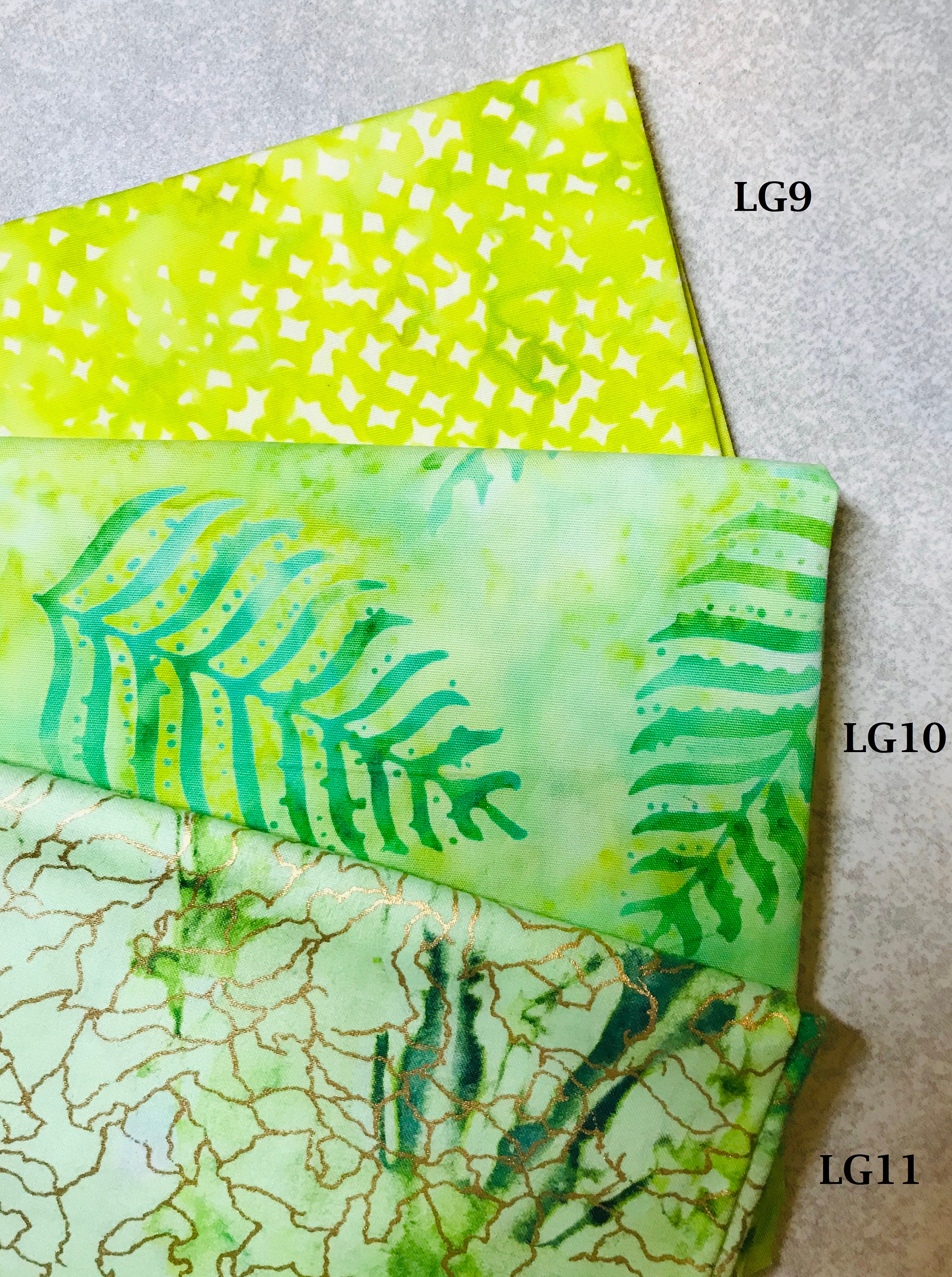 Light Green Batik Fabrics Colorful Batik Fat Quarters | Etsy