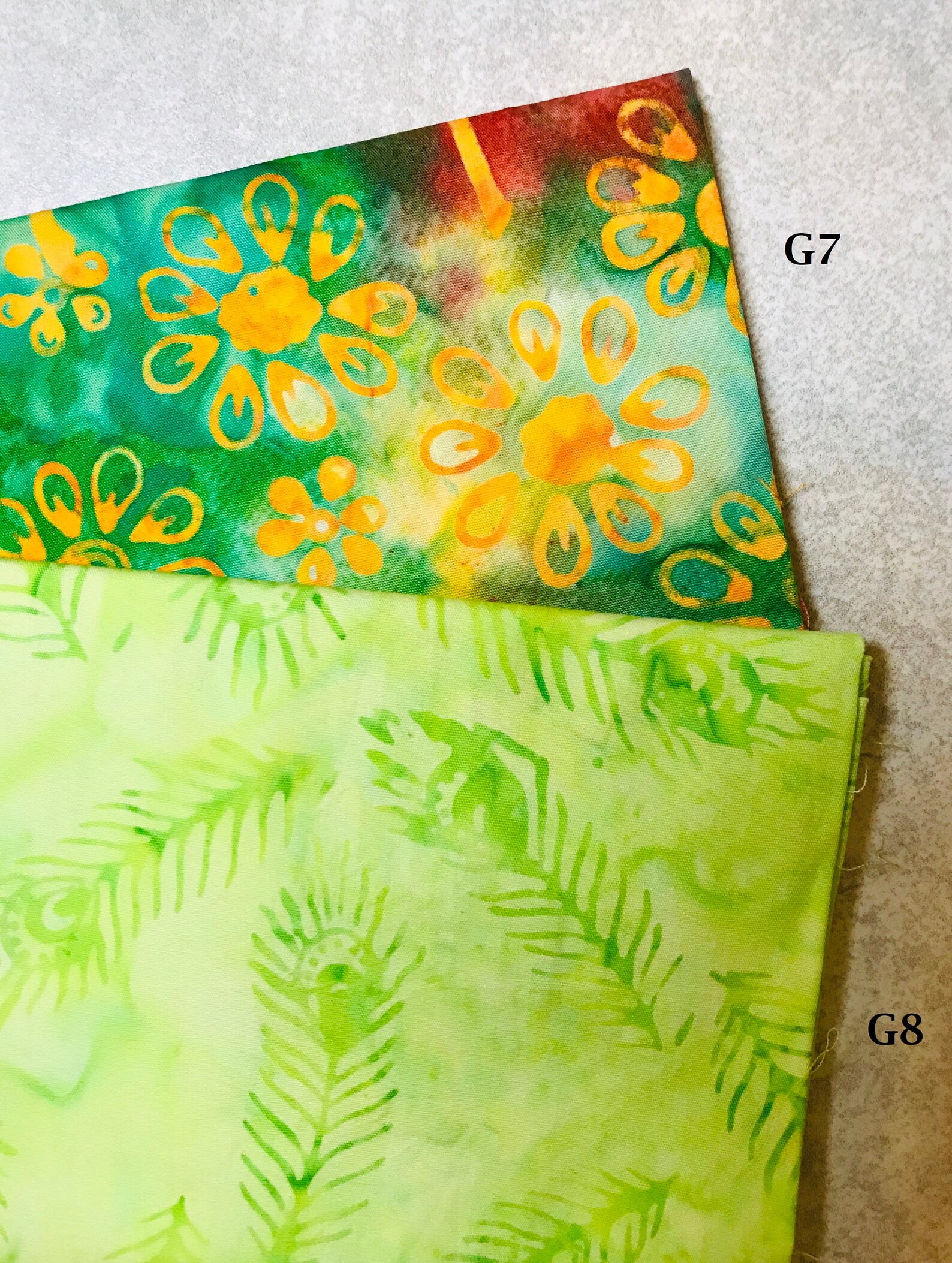 Green Batik Fabrics Colorful Batik Fat Quarters Indonesian | Etsy