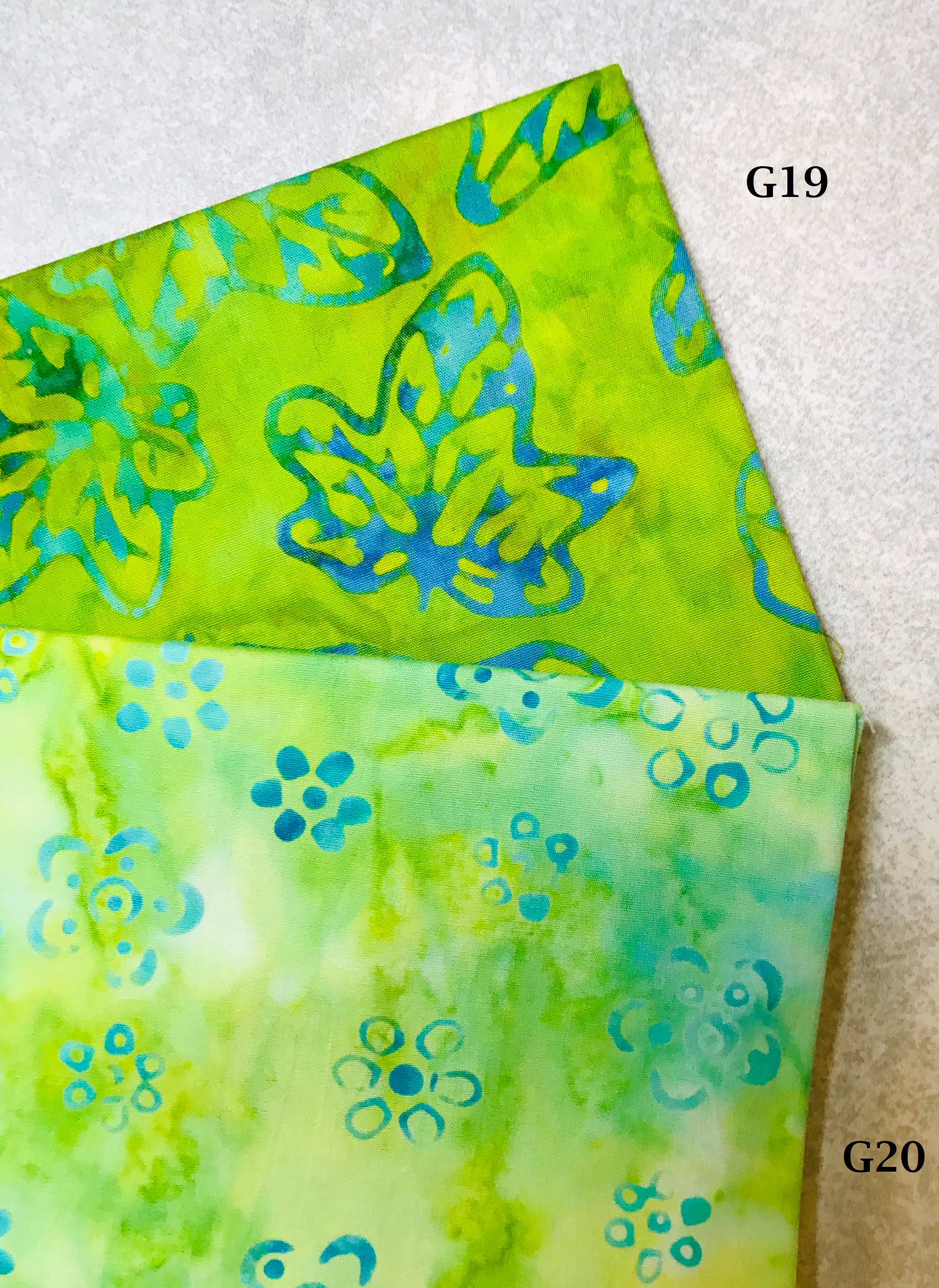 Green Batik Fabrics Colorful Batik Fat Quarters Indonesian | Etsy