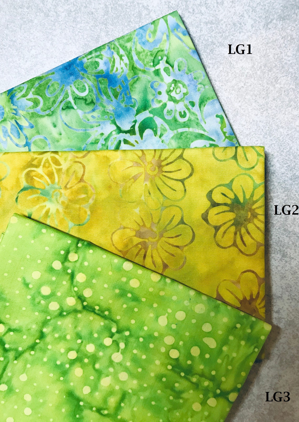 Light Green Batik Fabrics Colorful Batik Fat Quarters - Etsy