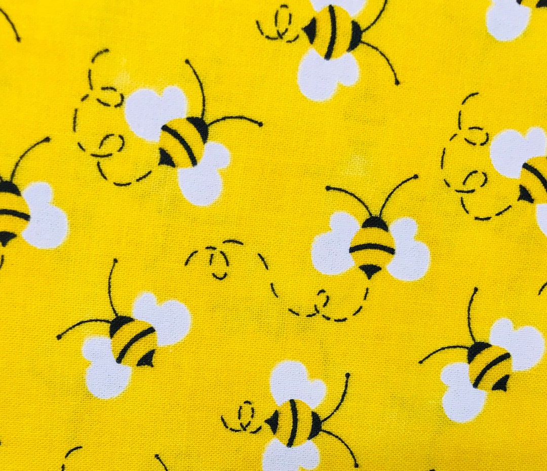 Cheery Honeybee Fabric, Bee Fabric, Bees Quilting Fabric, Bees Cotton ...