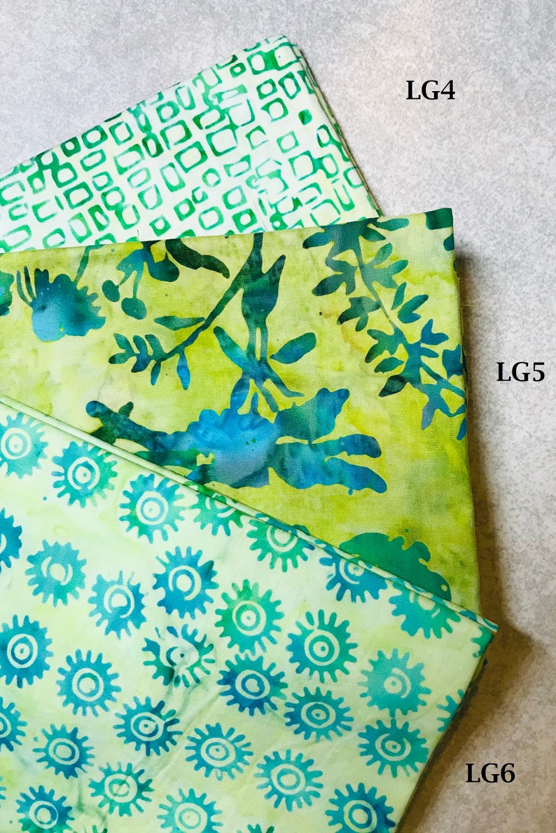 Light Green Batik Fabrics Colorful Batik Fat Quarters - Etsy.de