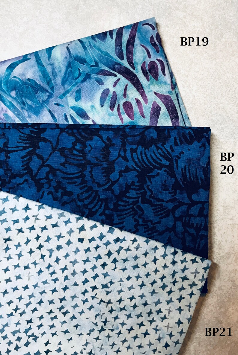 Blue Batik Fabrics Purple Batik Colorful Batik Fat Quarters | Etsy