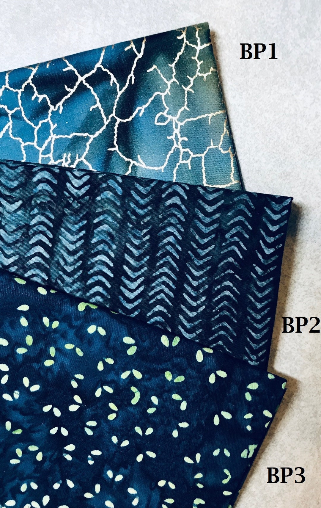 Blue Batik Fabrics, Purple Batik, Colorful Batik Fat Quarters, Hand ...