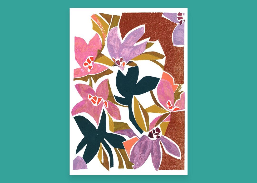 Eden A3 Print Simple Artwork Abstract Artwork Botanical - Etsy