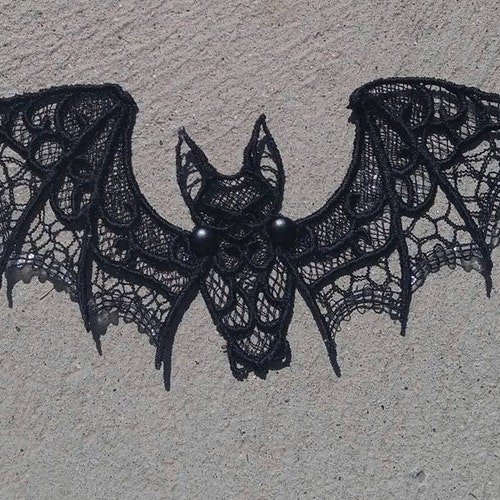 Lace Black Bat Gothic Lace Bat Halloween Halloween - Etsy