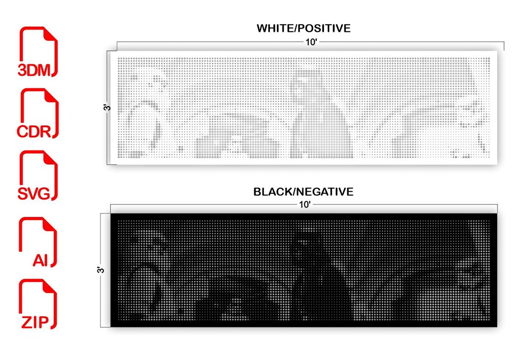 Set 2 Files DART VADER Star Wars Positive Negative Digital Fence Room ...
